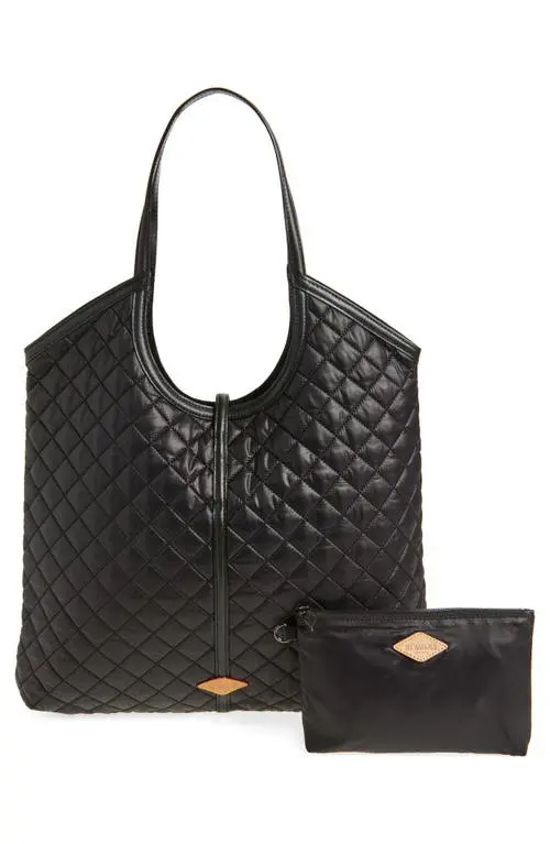 Mz Wallace Large Astor Quilted Nylon Tote - Black