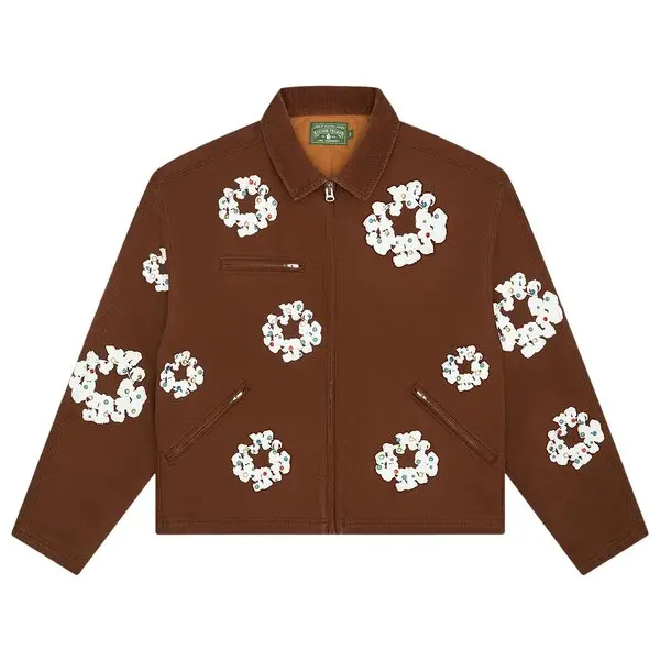 DENIM TEARS Cotton Wreath Canvas Work Jacket - Brown