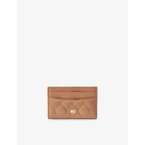 ASPINAL OF LONDON Slim Leather Card Holder - Caramel