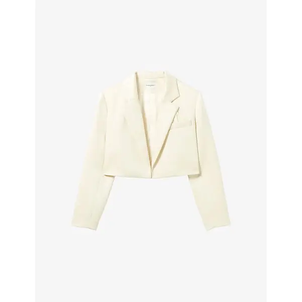 Claudie Pierlot Tailored Cropped Satin Jacket