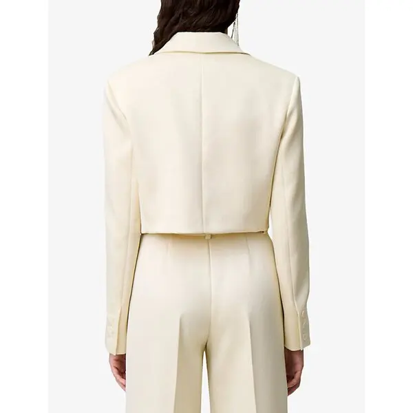 Claudie Pierlot Tailored Cropped Satin Jacket