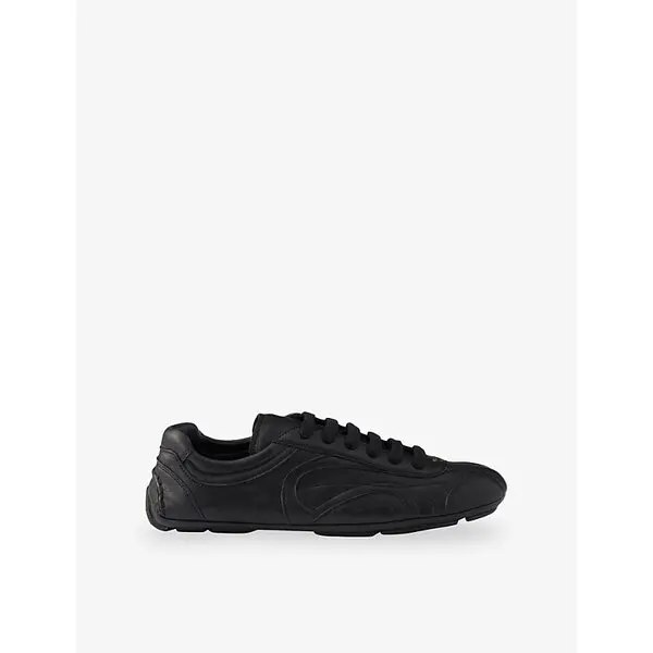 Prada Montecarlo Leather Trainers - Black