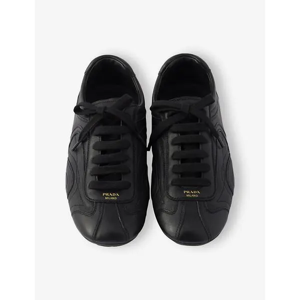 Prada Montecarlo Leather Trainers - Black