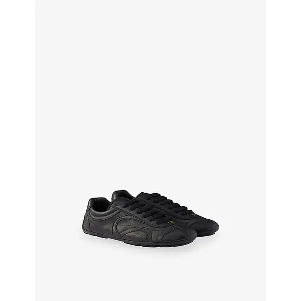 Prada Montecarlo Leather Trainers - Black