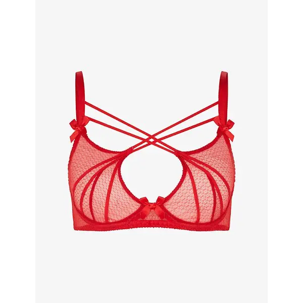 Agent Provocateur Nicki High-neck Underwi Tulle Bra - Red