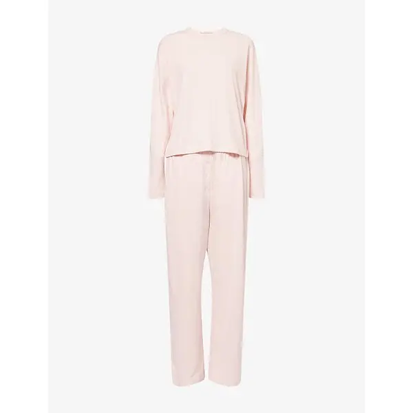 TREATS Long-sleeve Pointelle-knit Cotton-jersey Pyjamas - Pink