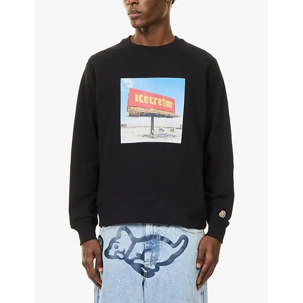 ICECREAM Billboard Graphic Cotton-jersey Sweatshirt