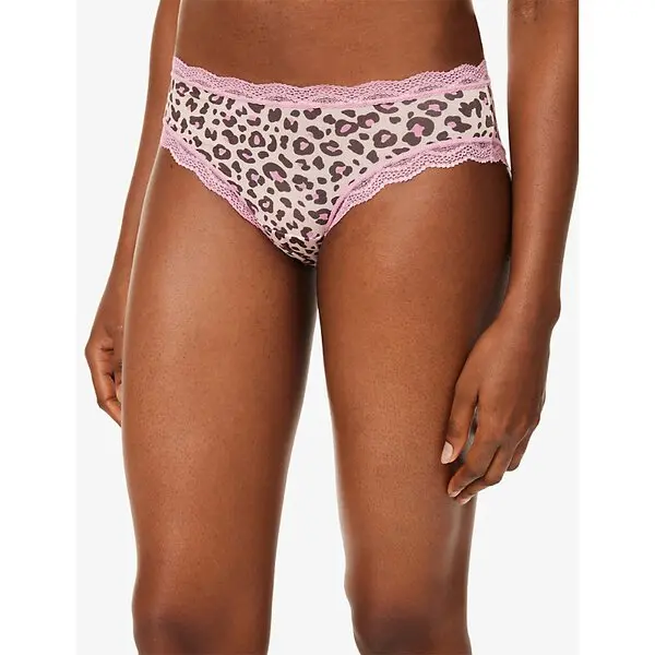STRIPE & STARE The Original Leopard-pattern Pack Of Four Stretch-modal Briefs