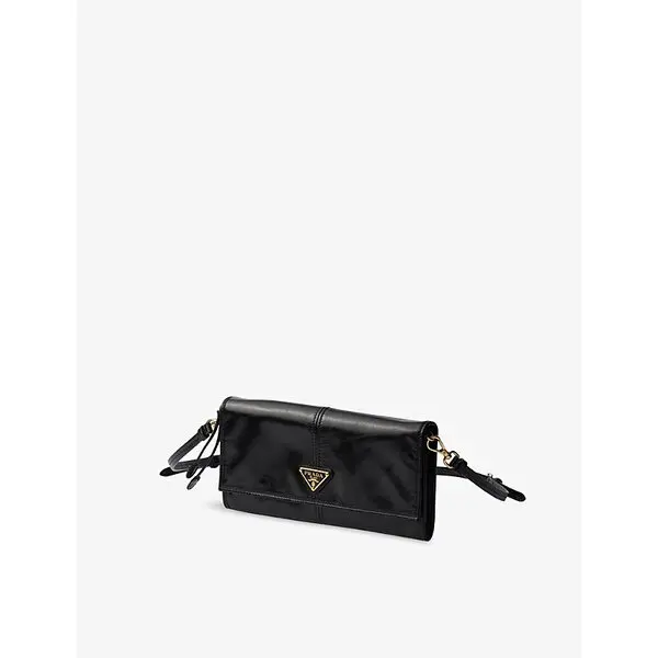 Prada Logo-embellished Leather Wallet - Black