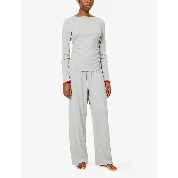TREATS Late Checkout Long-sleeve Top And Trousers Set