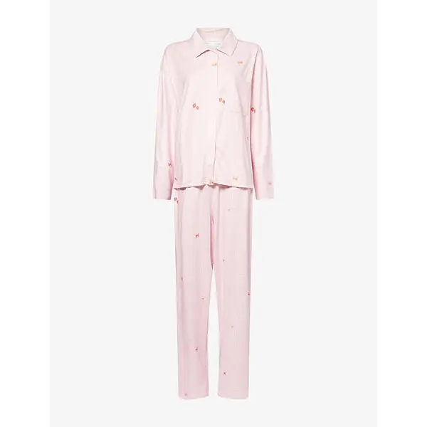 TREATS Soft Launch Gingham-print Stretch-cotton Pyjamas - Babypink