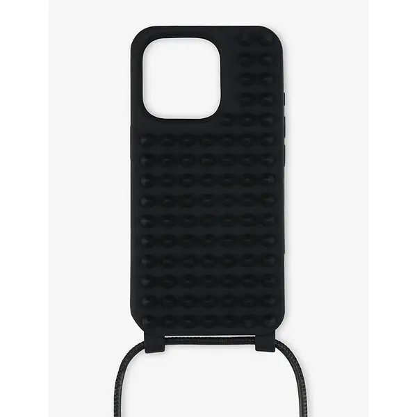 CHRISTIAN LOUBOUTIN Funky Iphone 16 Pro Leather Phone Case - Black