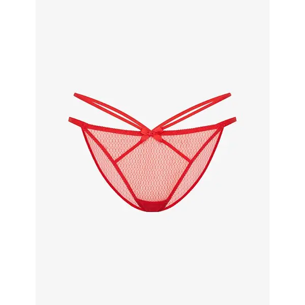 Agent Provocateur Nicki Tulle Tanga Briefs - Red