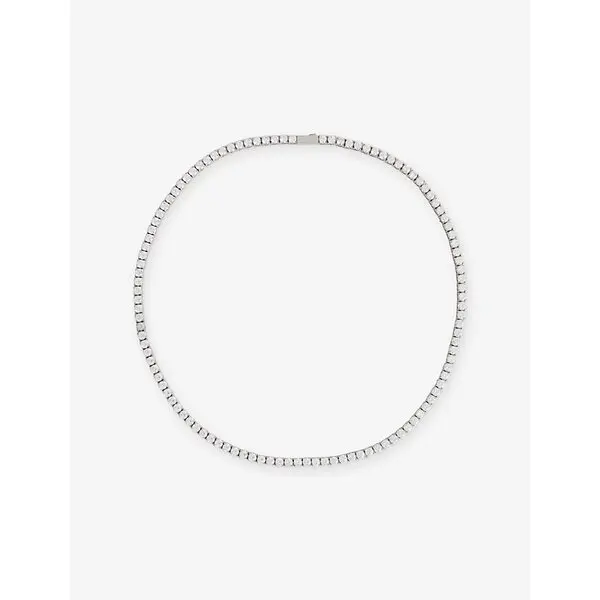 DARKAI Tennis Brass Pavé-stone Necklace - White