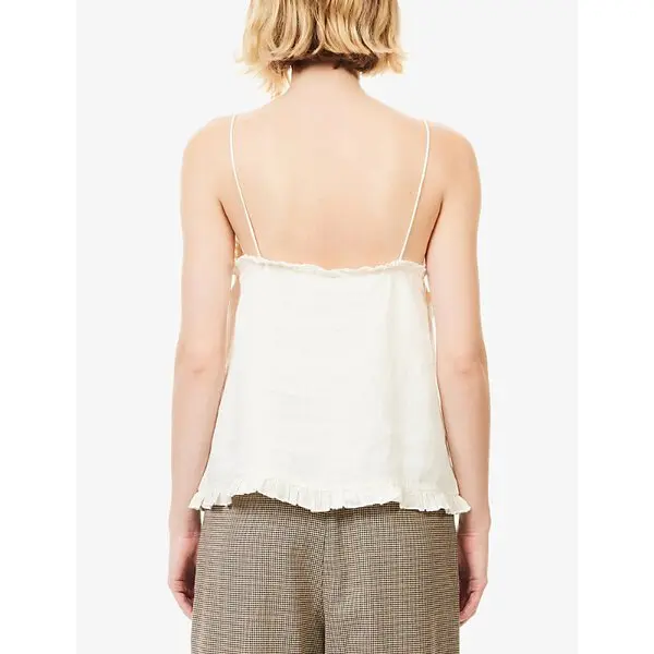 SKALL STUDIO Madeleine Frilled Linen Top