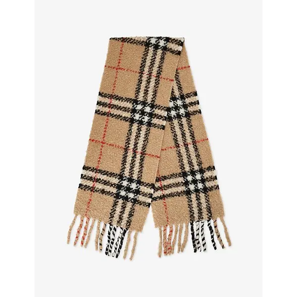 Burberry Check-bouclé Wool-alpaca Blend Scarf