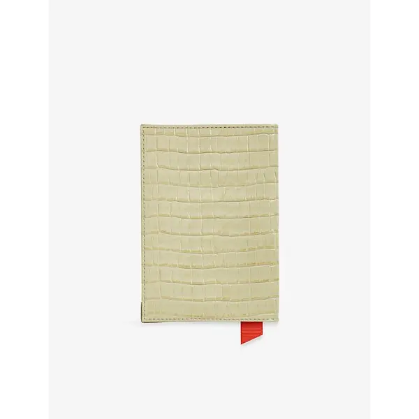 ASPINAL OF LONDON Croc-embossed Leather Passport Cover