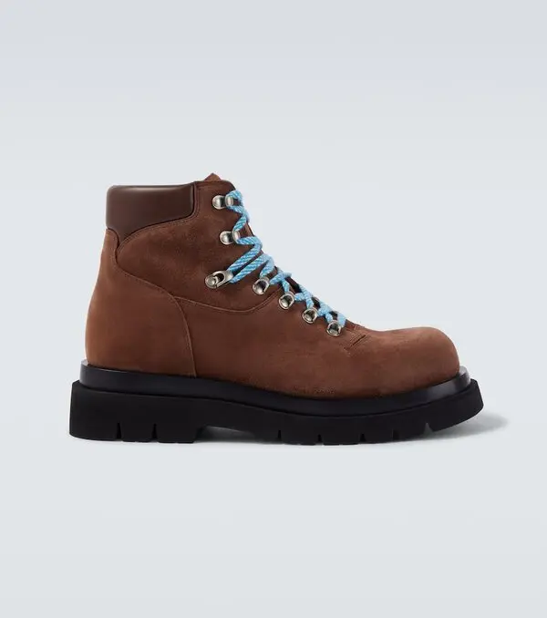 Bottega Veneta Lug Suede Ankle Boots - Black