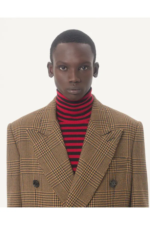 Valentino Garavani Double-breasted Wool Coat With Glen Plaid Pattern
