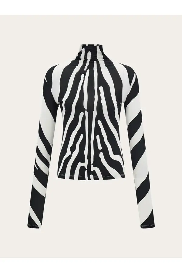 FERRAGAMO Stretch Jersey Turtleneck - Black