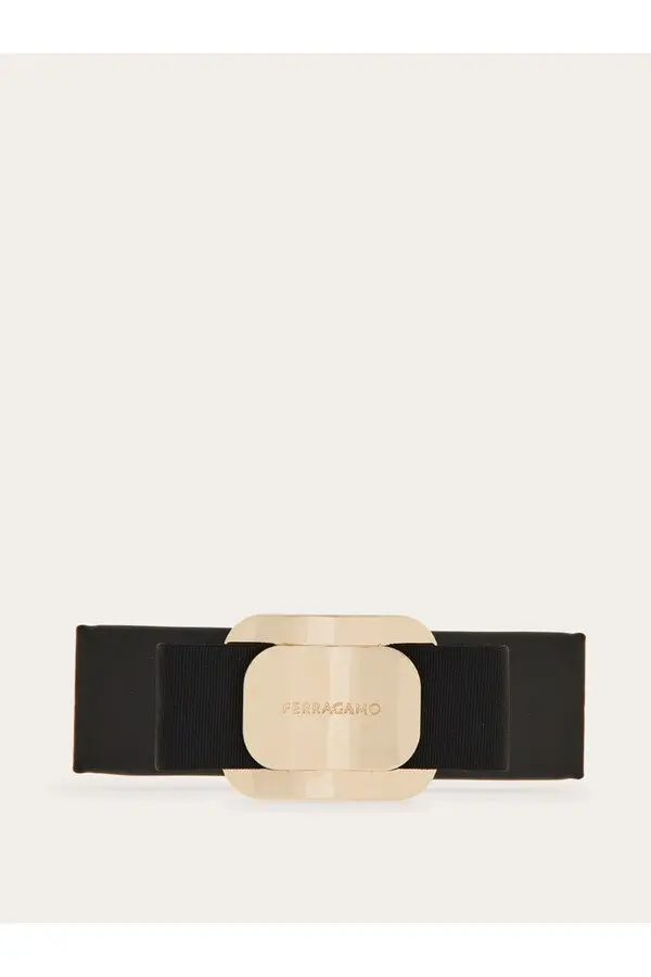 FERRAGAMO Hair Clip With Vara Plate - Black