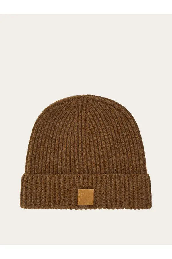 FERRAGAMO Knitted Beanie - Natural