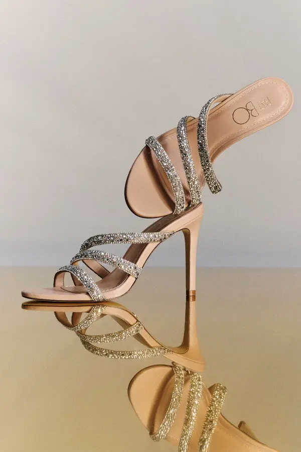 PatBO Dalva Crystal-embellished Sandals - Beige