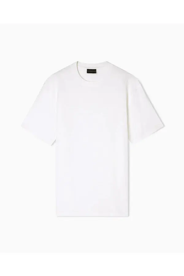 Emporio Armani Jersey T-shirt With Matching Intarsia Logo - White