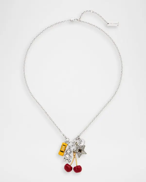 Marc Jacobs The Trinket Cluster Charm Necklace - Silver/mul