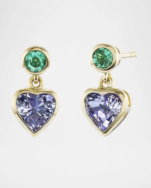 EMILY P. WHEELER Heart Gemstone Stud Earrings - Yellowgold