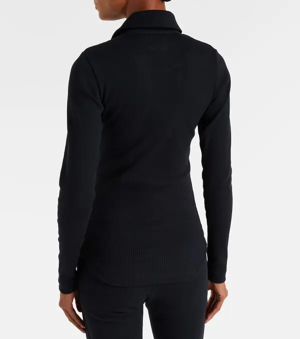 Attico Ribbed-knit Cotton Jersey Top - Black