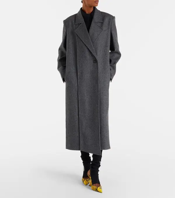 Attico Wool-blend Double-breasted Coat