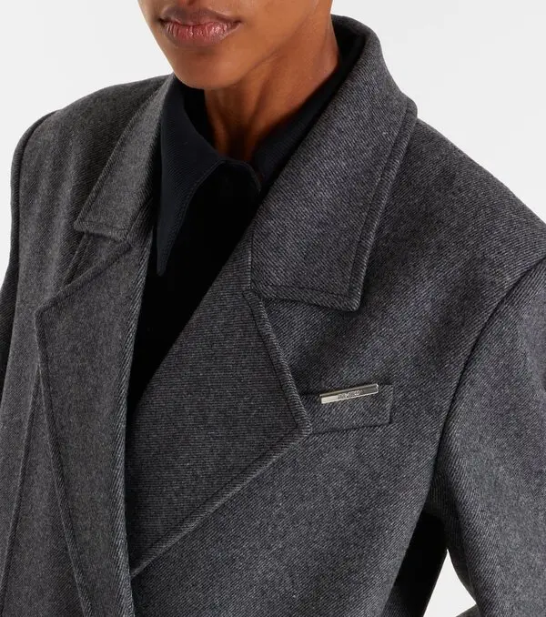 Attico Wool-blend Double-breasted Coat