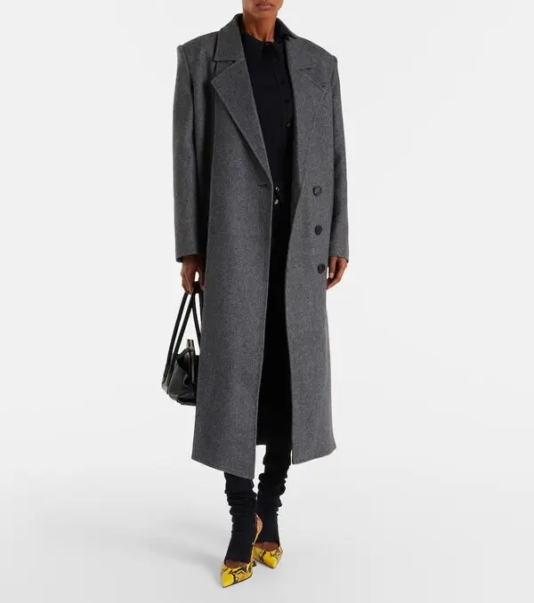 Attico Wool-blend Double-breasted Coat
