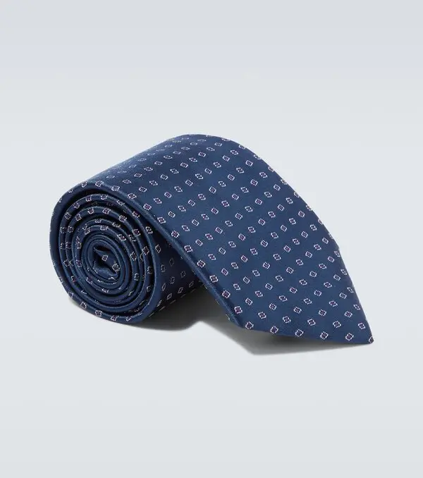 Charvet Silk Jacquard Neck Tie - Blue
