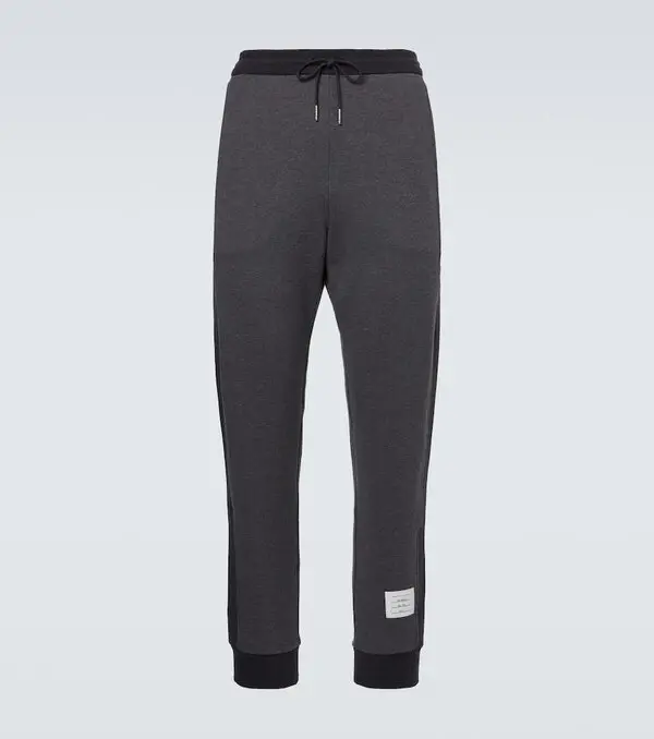 Thom Browne 4-bar Cotton Jersey Sweatpants - Grey
