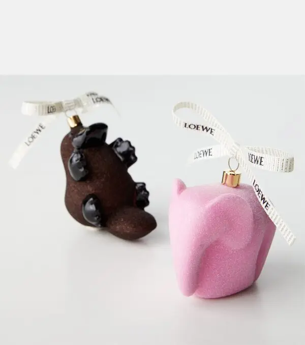 Loewe Elephant Glitter Glass Ornament