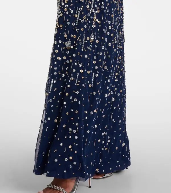 Jenny Packham Sylvie Embellished Gown - Blue