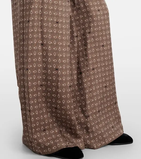 Max Mara Vischio Printed Wide-leg Pants