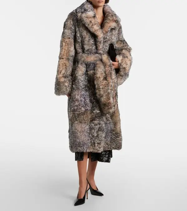 JACQUES WEI Shearling Wrap Coat
