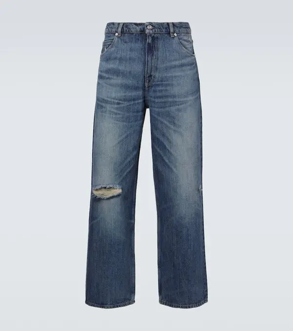 Our Legacy Vast Cut High-rise Wide-leg Jeans In Road Worn Rope Twill - Blue