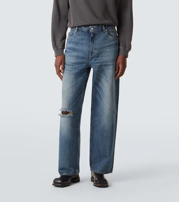 Our Legacy Vast Cut High-rise Wide-leg Jeans In Road Worn Rope Twill - Blue