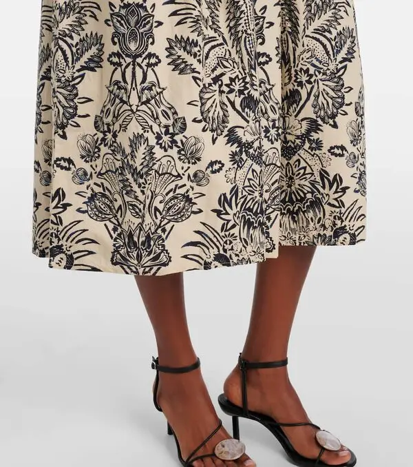 Ulla Johnson Harriet Printed Cotton Poplin Midi Dress - White
