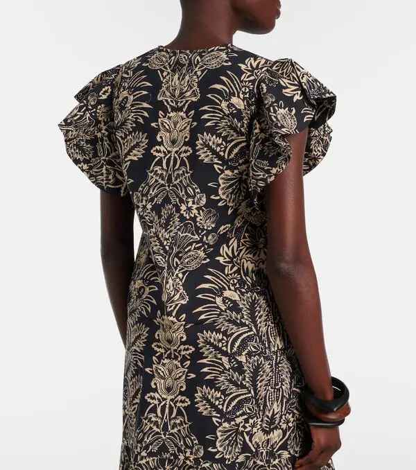 Ulla Johnson Severine Printed Cotton Poplin Top - Black