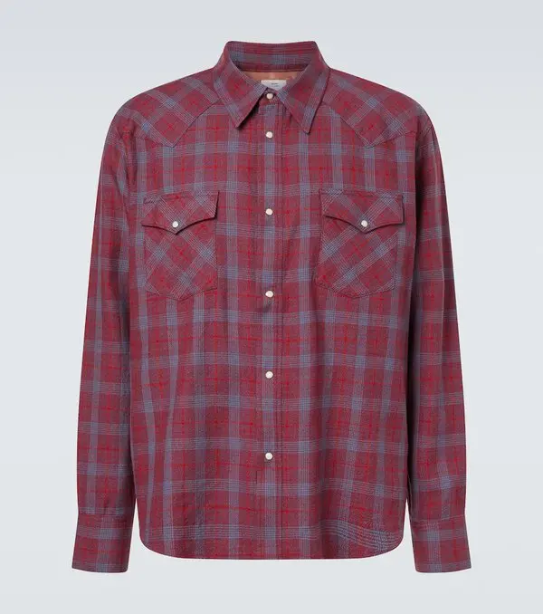 Visvim Four Corners Checked Wool And Linen Shirt