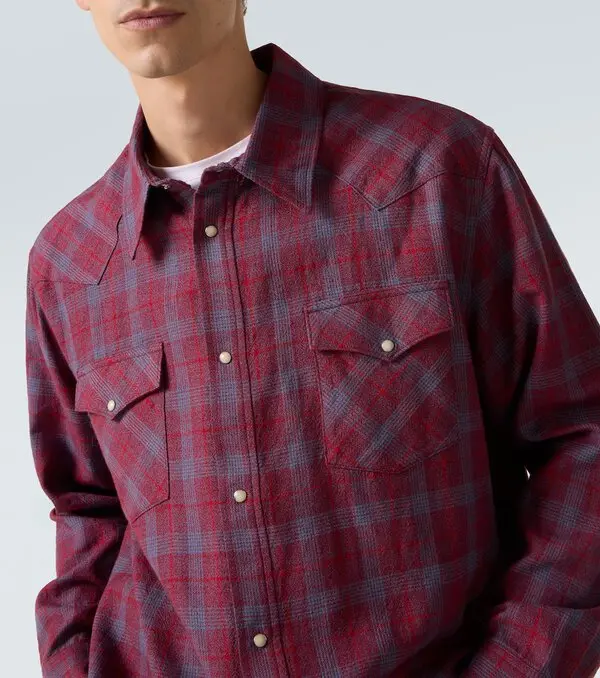Visvim Four Corners Checked Wool And Linen Shirt