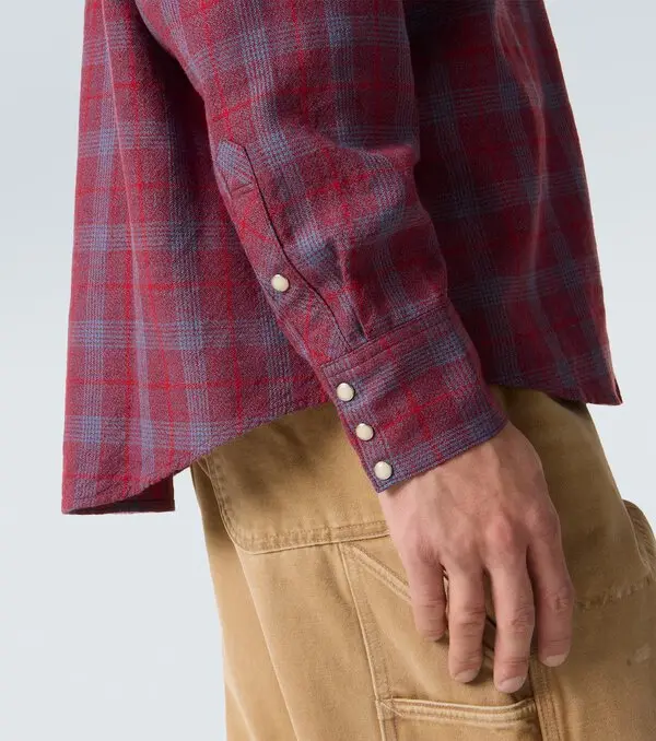 Visvim Four Corners Checked Wool And Linen Shirt