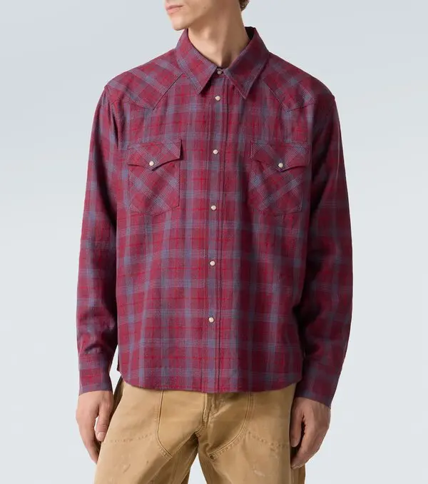 Visvim Four Corners Checked Wool And Linen Shirt
