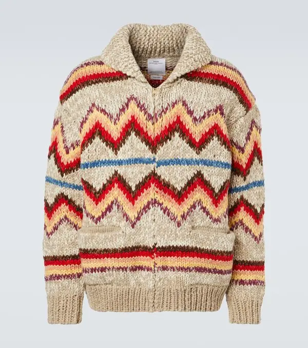 Visvim Wool And Cashmere Jacquard Cardigan