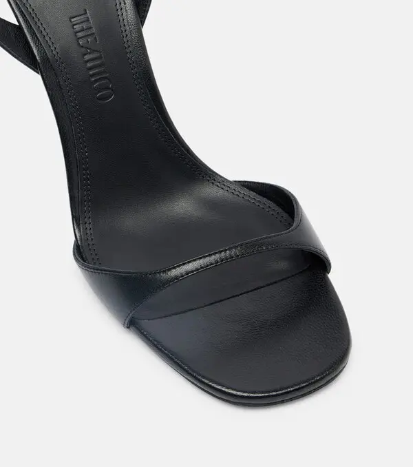 Attico Ora 95 Leather Sandals - Black